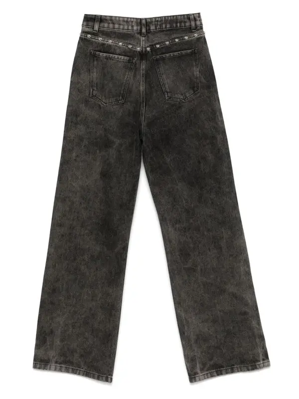 Federica Tosi Stud-embellished Wide Leg Jeans