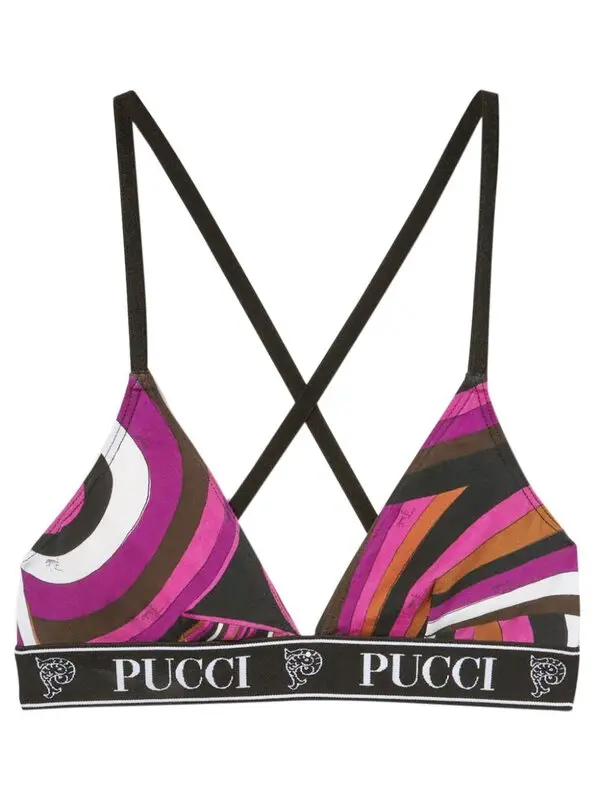 Emilio Pucci Logo-print Triangle Bra - Pink