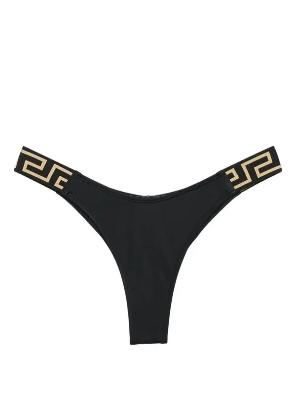 Versace Greca Detailing Bikini Bottom - Black