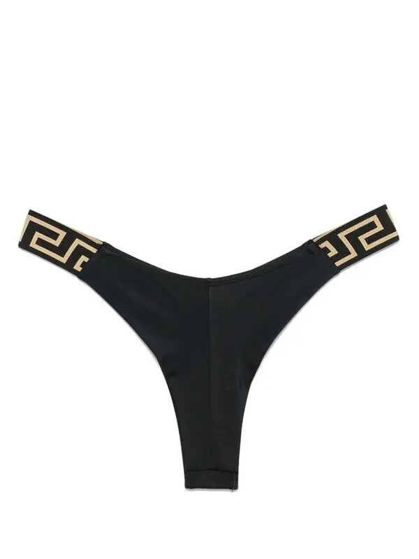 Versace Greca Detailing Bikini Bottom - Black