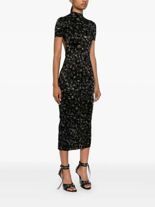 poster girl dress black Poster Grl Barbed Wire Print High Slit Maxi Dress main image 0