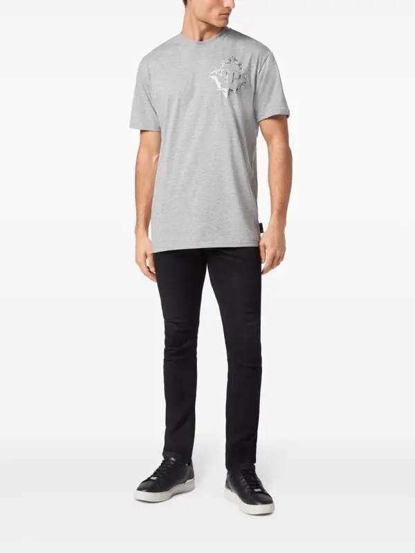 Philipp Plein Chrome Logo-print T-shirt - Grey