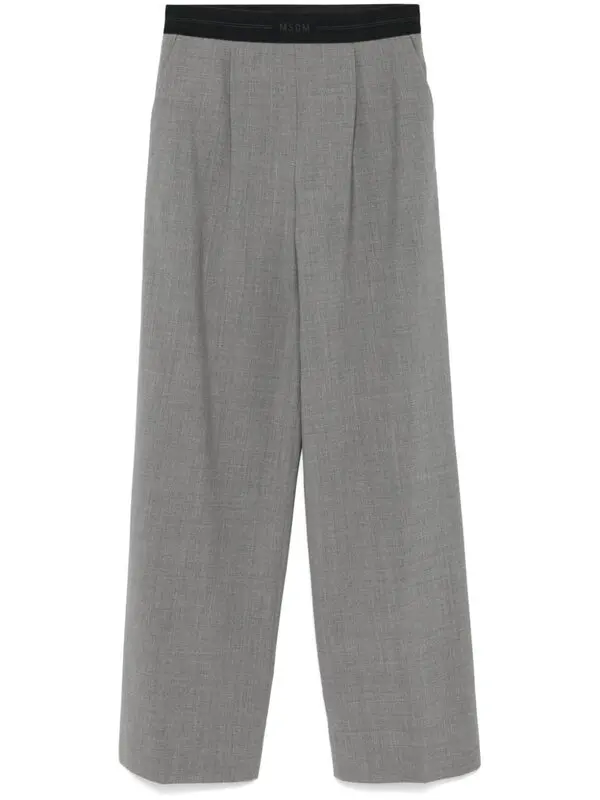 MSGM Logo-waistband Tailored Trousers