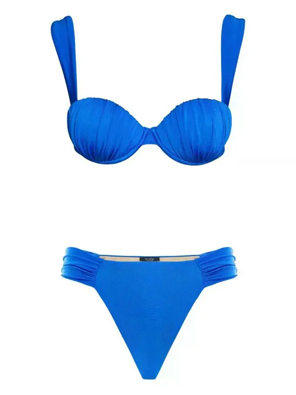 NOIRE SWIMWEAR Ruched Balconette Bikini - Blue