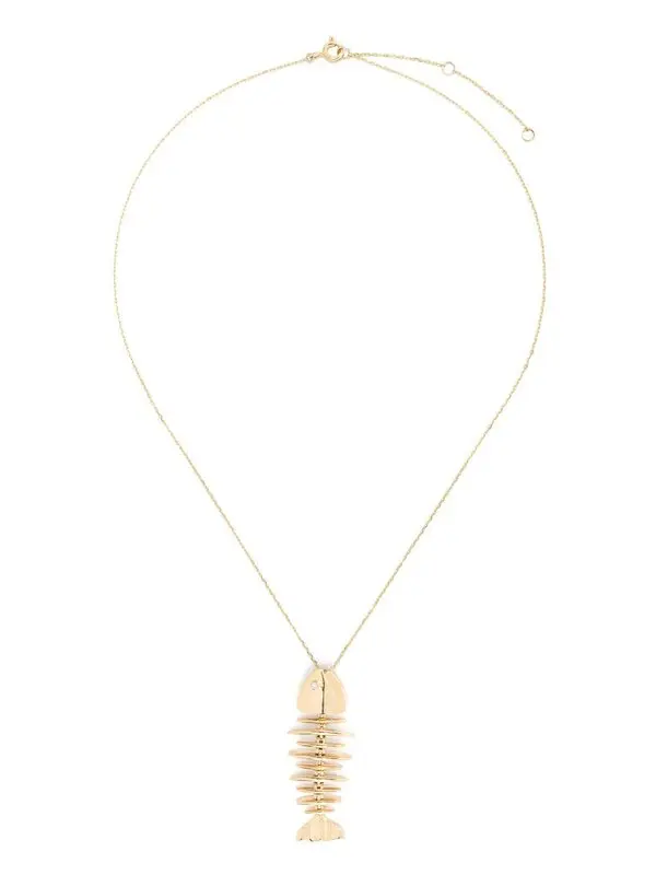 KAMUSHKI 18kt Yellow Wishbone Necklace - Gold
