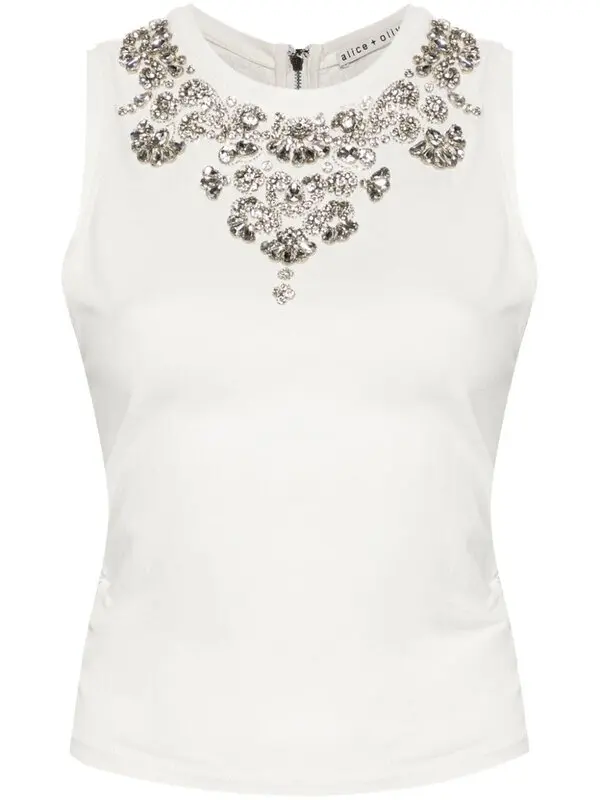 Alice + Olivia Rhinestone-embellished Tank Top