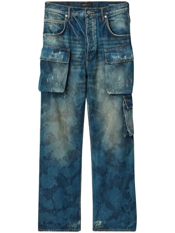 PURPLE BRAND P018 Triple Pocket Cargo Wide-leg Jeans