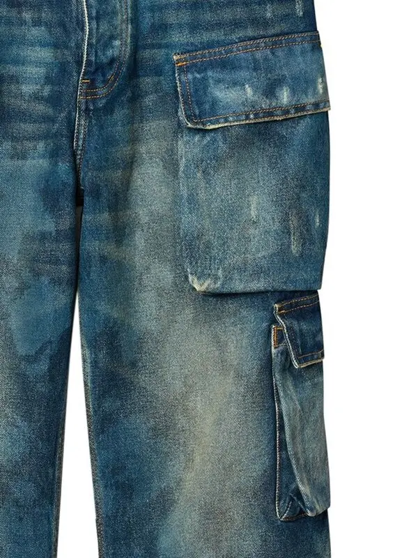 PURPLE BRAND P018 Triple Pocket Cargo Wide-leg Jeans