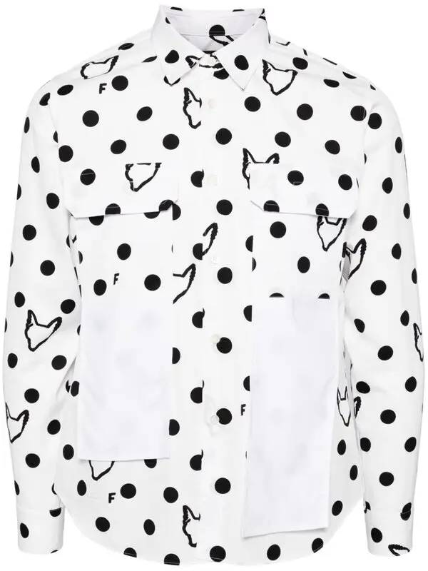 BLACK COMME DES GARÇONS Polka Dot Shirt - White