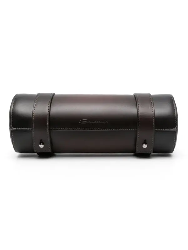 Santoni Leather Watch Box - Brown