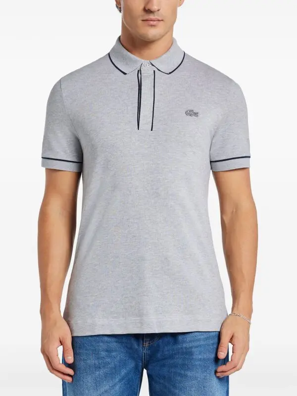 Lacoste Logo-patch Polo Shirt - Grey
