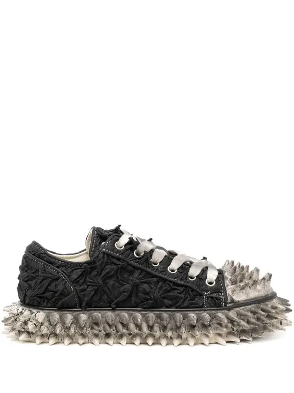 Doublet Spike-Effect Lace-Up Sneakers - Black | Editorialist