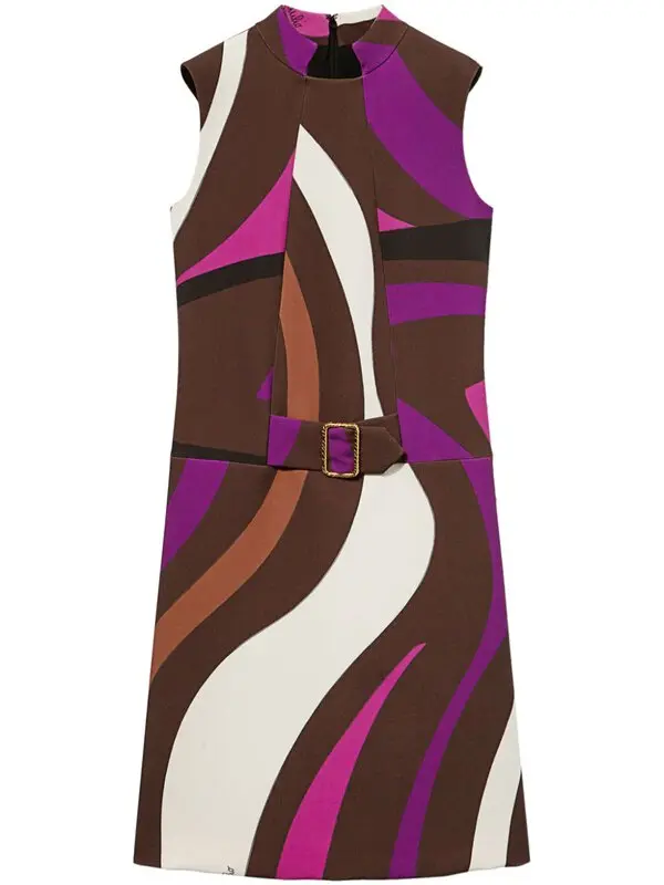 Emilio Pucci Marmo-print Mini Dress - Brown