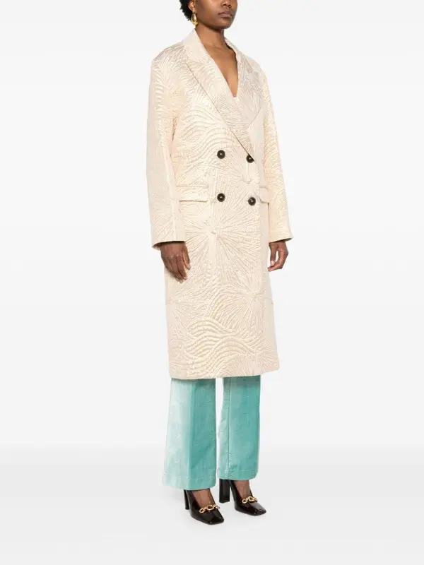 FORTE_FORTE Metallic-effect Double-breasted Coat