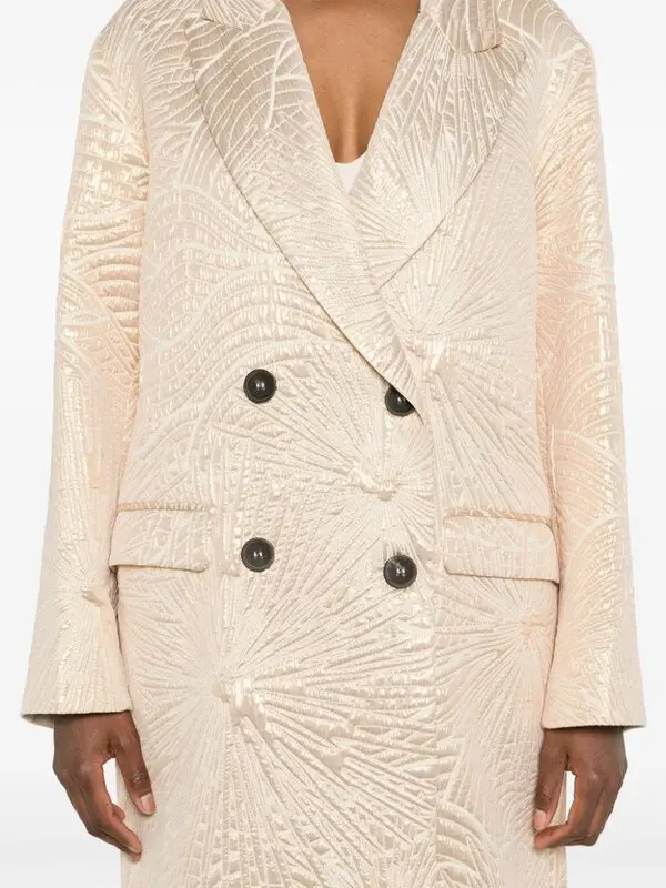 FORTE_FORTE Metallic-effect Double-breasted Coat