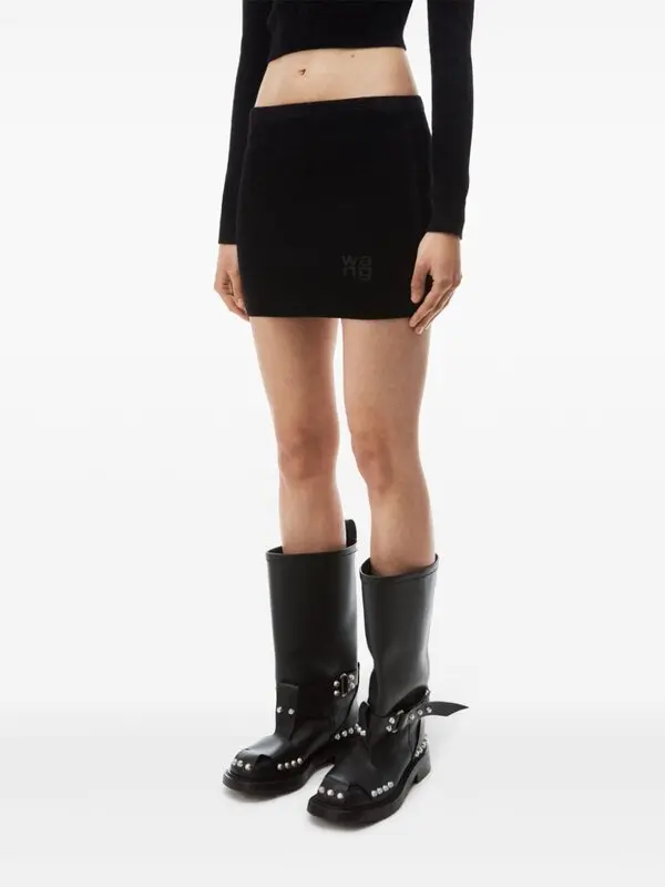 Alexander Wang Logo-embossed Mini Skirt - Black