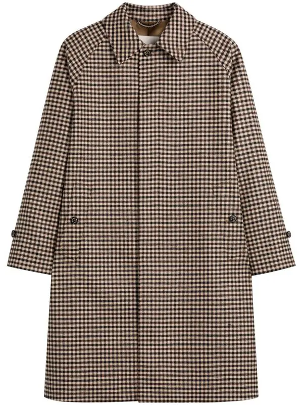 Mackintosh Belford Checked Wool Coat - Brown