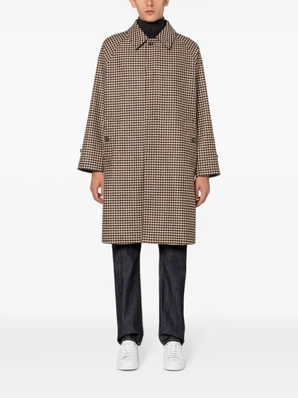 Mackintosh Belford Checked Wool Coat - Brown