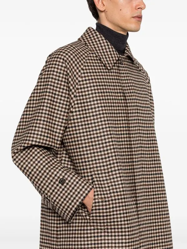 Mackintosh Belford Checked Wool Coat - Brown