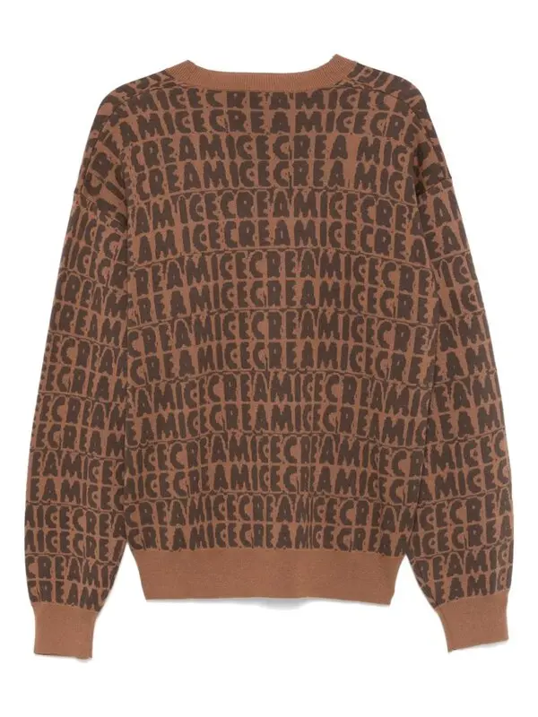 ICECREAM Text Print Cardigan