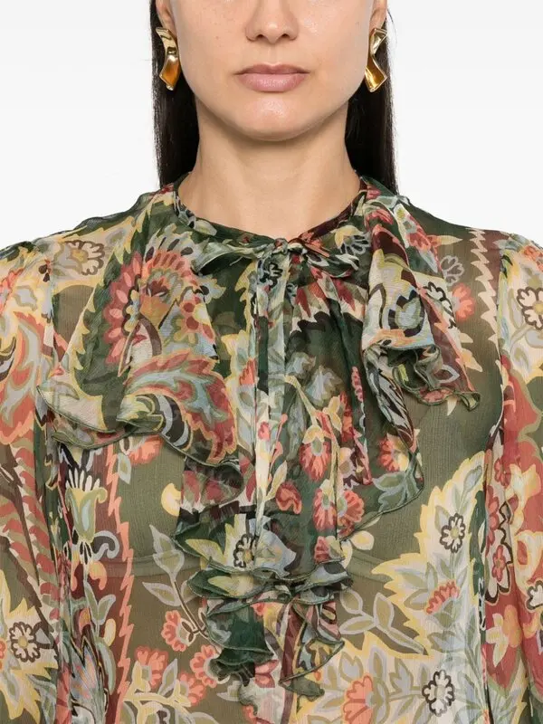 Etro Ruffled Crepon Shirt
