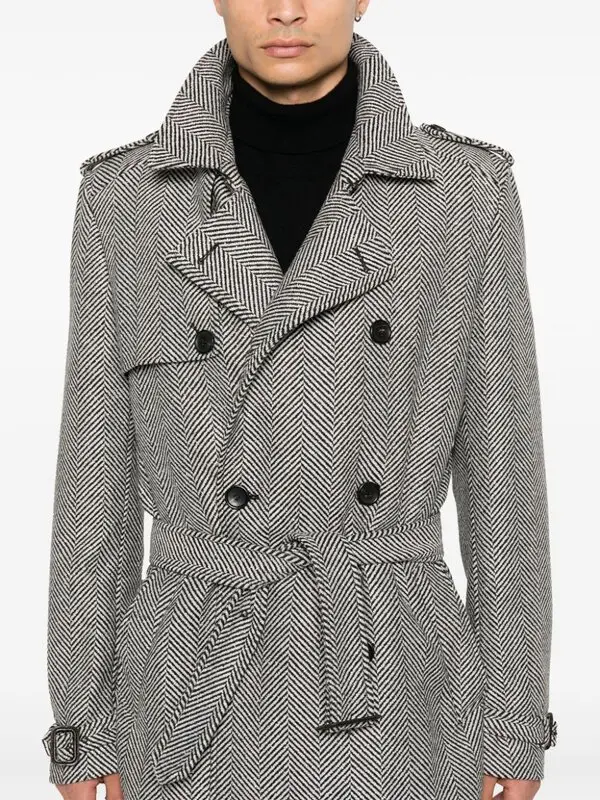 ERALDO Herringbone Virgin Wool Coat