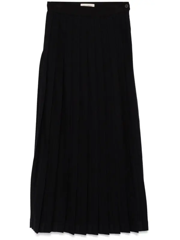 GENTRYPORTOFINO Pleated Maxi Skirt - Black