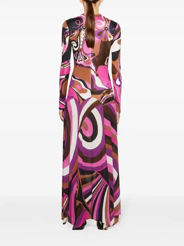 Emilio Pucci Orchidee And Iride-print Maxi Dress