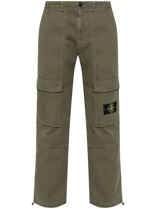 Stone Island Cotton Cargo Trousers - Green
