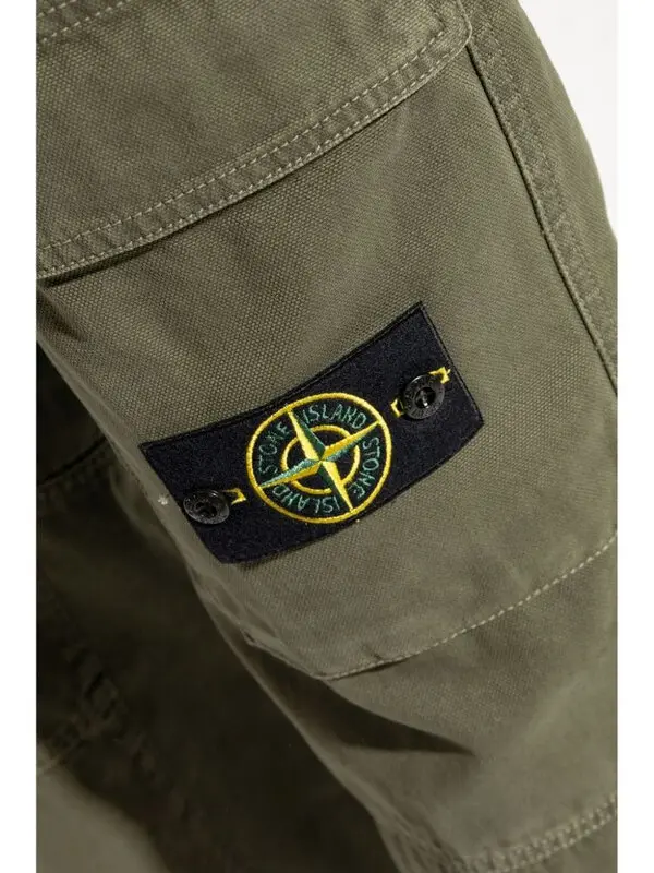 Stone Island Cotton Cargo Trousers - Green