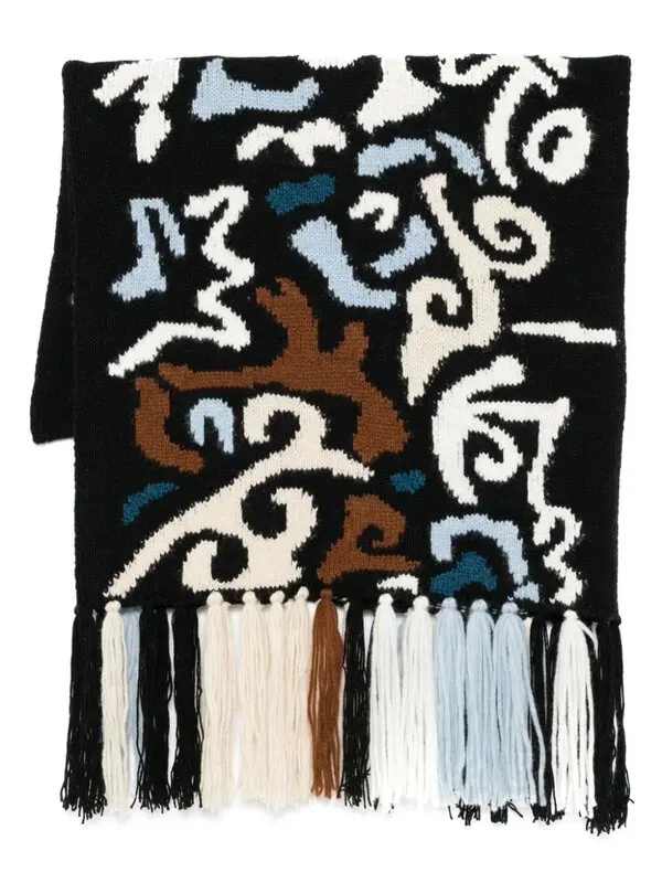 Ermanno Scervino Patterned-jacquard Scarf - Black
