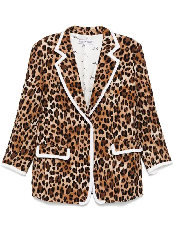 ROWEN ROSE Leopard-print Blazer