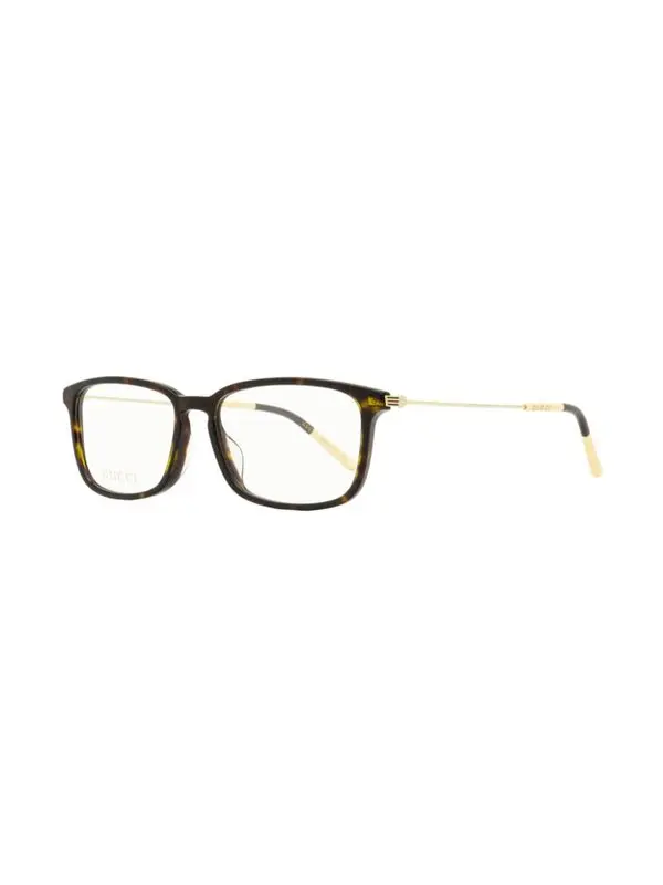 Gucci Tortoiseshell Rectangle-frame Glasses