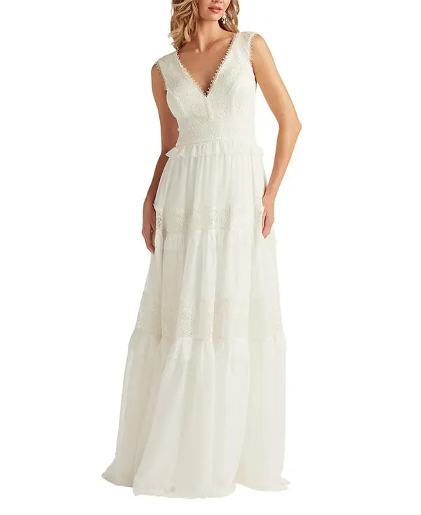 Tadashi Shoji Shiva Embroidered Tulle Gown