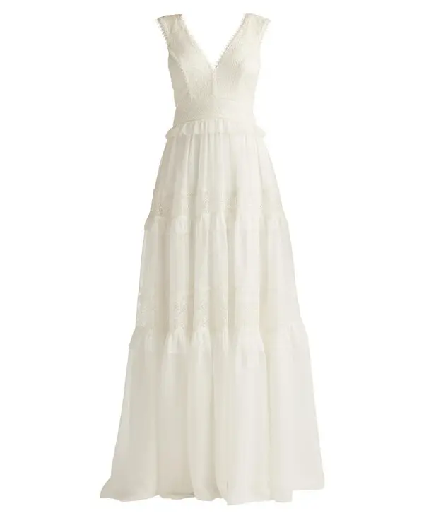 Tadashi Shoji Shiva Embroidered Tulle Gown