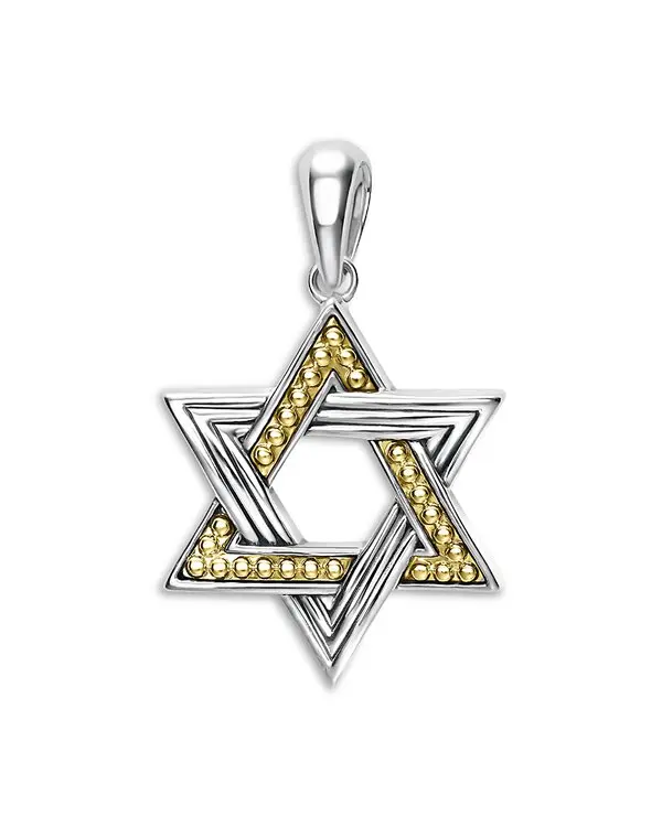 Lagos 18k Yellow Gold & Sterling Silver Star Of David Pendant - Silver/gold