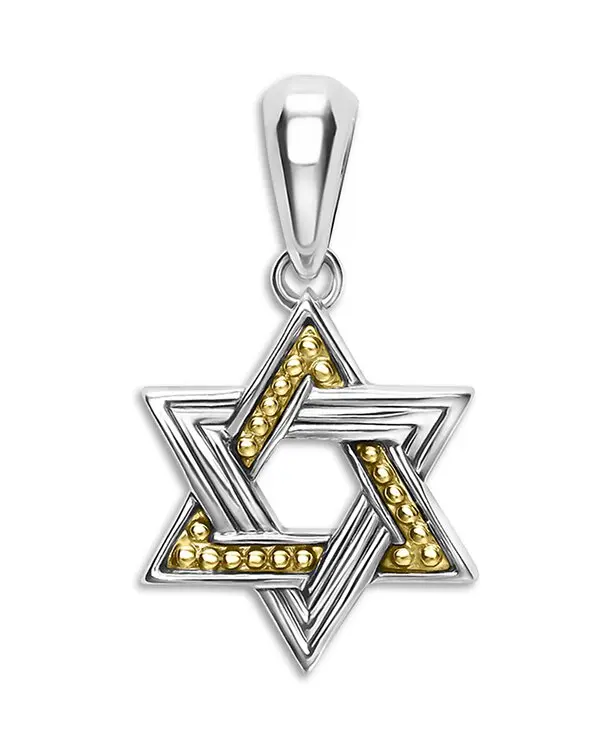 Lagos 18k Yellow Gold & Sterling Silver Anthem Star Of David Amulet Pendant - Silver/gold