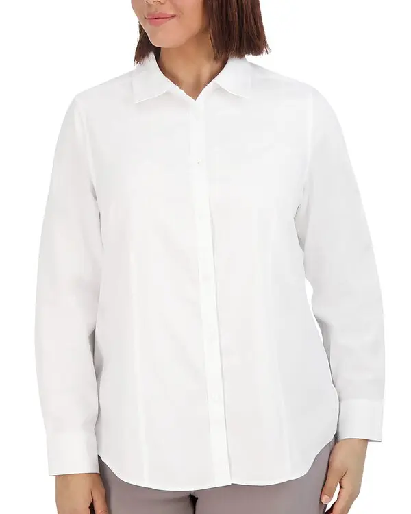 Foxcroft Dianna Long Sleeve Shirt - White