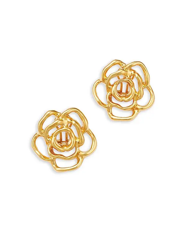 Roberto Coin 18k Yellow Openwork Rose Stud Earrings - Gold