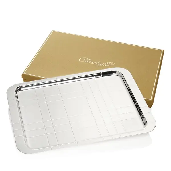 Christofle Graphik Silverplated Tray Medium, 8 X 12 - Silver