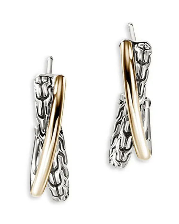 John Hardy Jh Essentials Crossover Earrings - Silver/gold
