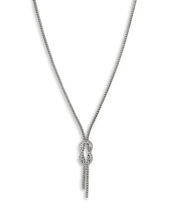 John Hardy 14k Yellow Gold & Sterling Love Knot Lariat Necklace - Silver
