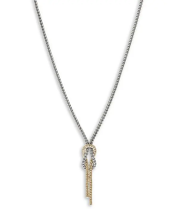 John Hardy 14k Yellow Gold & Sterling Love Knot Lariat Necklace - Silver/gold
