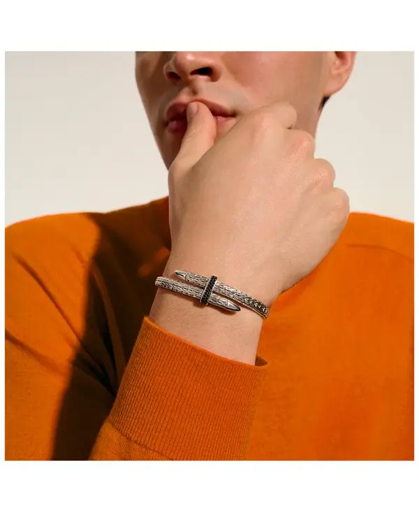 John Hardy Sterling Silver Spear Flex Bracelet - Black/silver