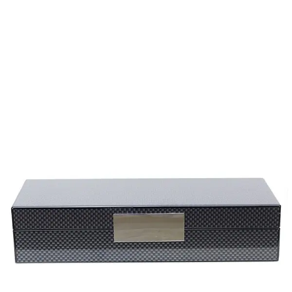 ADDISON ROSS Carbon Fibre Lacquered Box With Silver - Gray