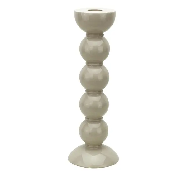 ADDISON ROSS Lacquered Bobbin-shaped Candlestick, Tall - Cappuccino