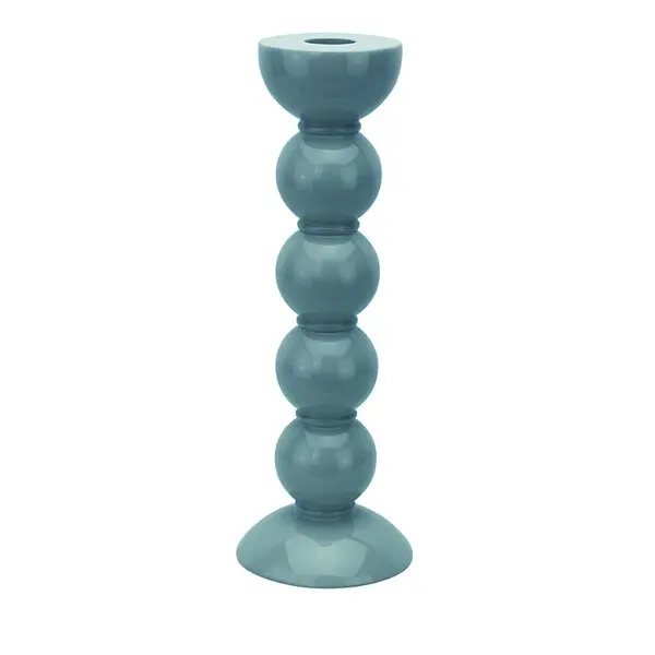 ADDISON ROSS Lacquered Bobbin-shaped Candlestick, Tall - Chambray