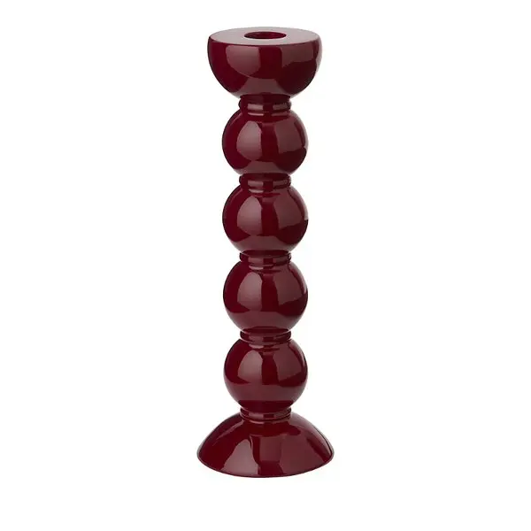 ADDISON ROSS Lacquered Bobbin-shaped Candlestick, Tall - Cherry