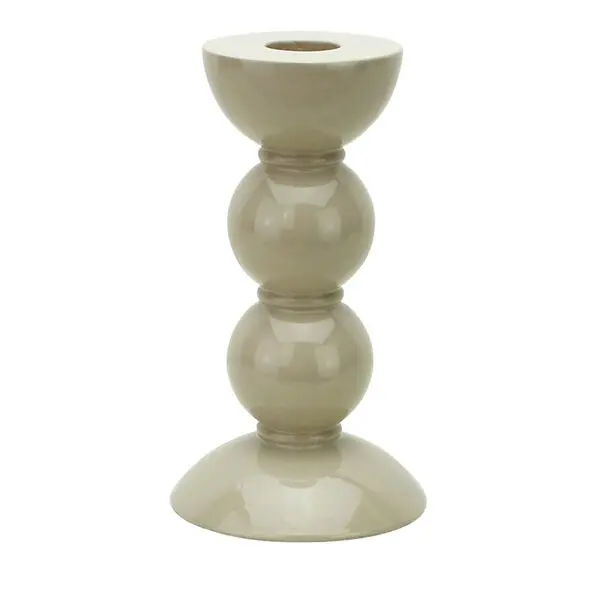 ADDISON ROSS Lacquered Bobbin-shaped Candlestick, Medium - Cappuccino