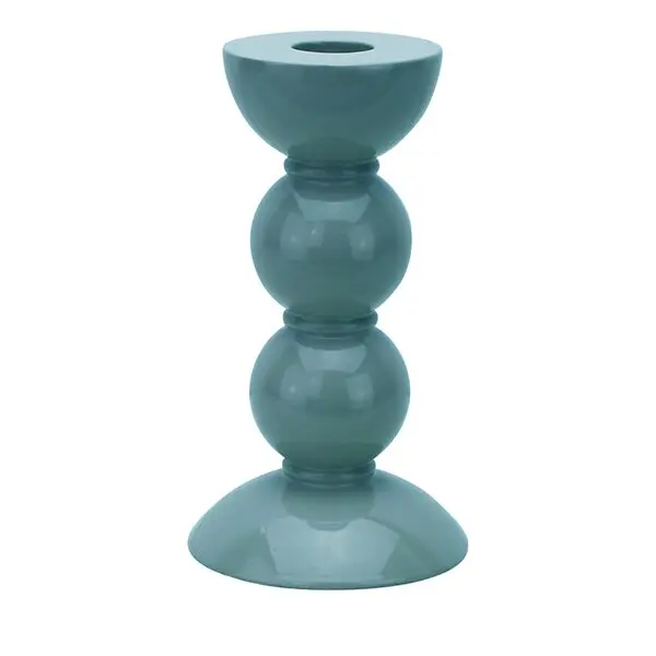 ADDISON ROSS Lacquered Bobbin-shaped Candlestick, Medium - Chambray